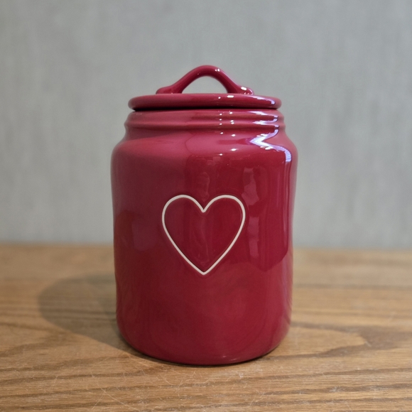 Rae Dunn | Other | Rae Dunn Medium Size Red Heart Canister | Poshmark
